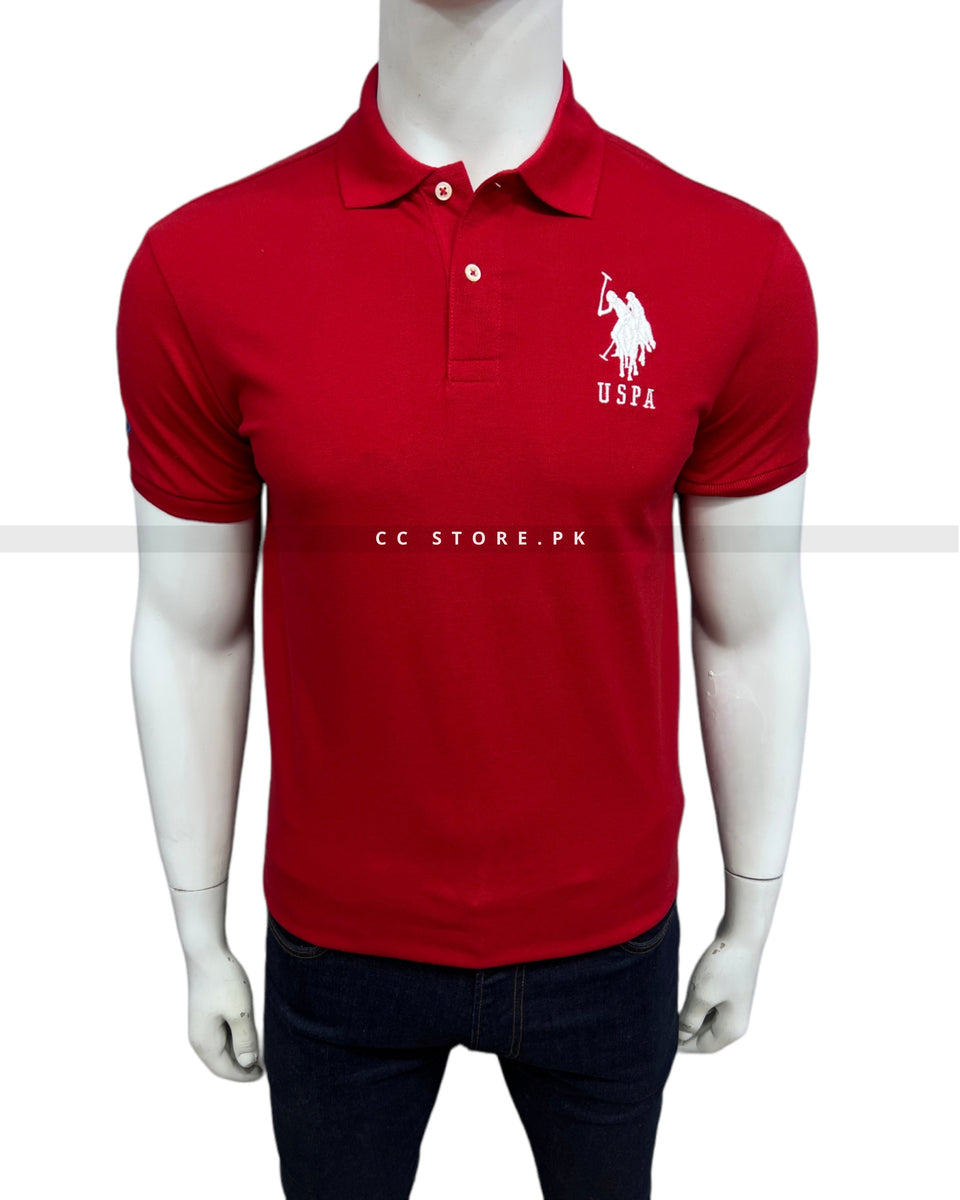 UPA Regular Fit Big Logo Red Polo – Clothing Call - Your Multi Brand Store.